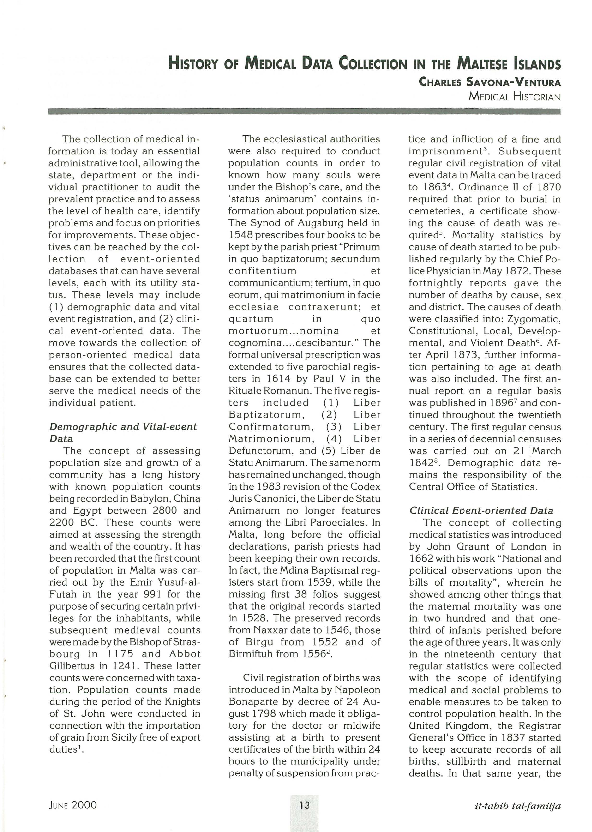 (PDF) Evolution of Medical Data Collection in Malta