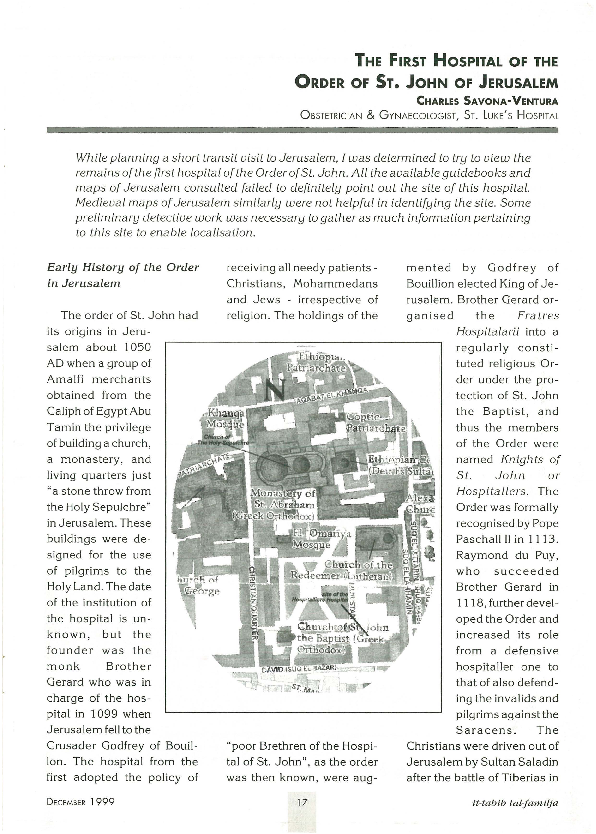 (PDF) The first hospital of the Order of St. John of Jerusalem
