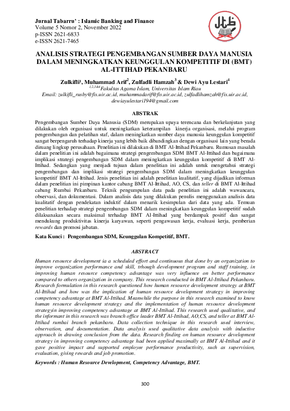 (PDF) Analisis Strategi Pengembangan Sumber Daya Manusia Dalam Meningkatkan Keunggulan ...