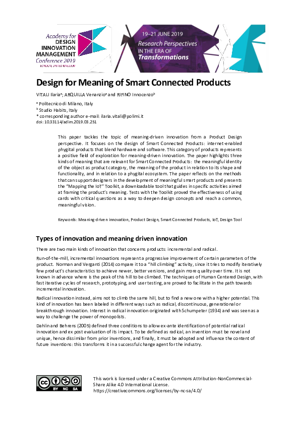 (PDF) Design for Meaning of Smart Connected Products