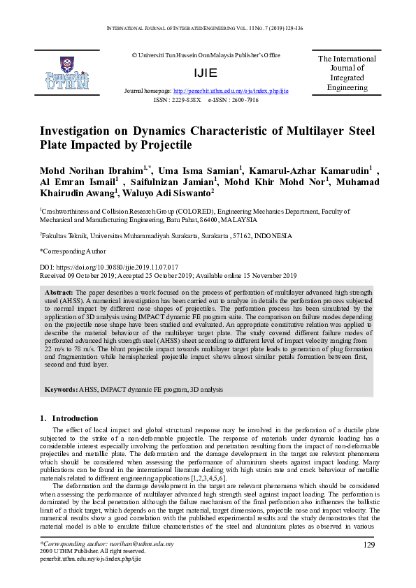 (PDF) Investigation on Dynamics Characteristic of Multilayer Steel ...