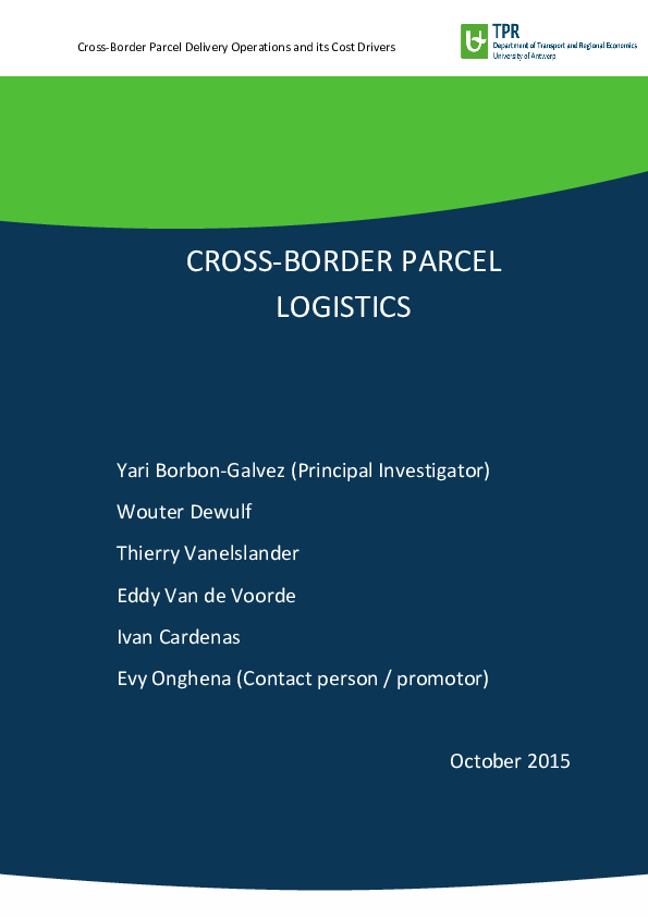 (PDF) Cross-border parcel delivery operations and its cost drivers