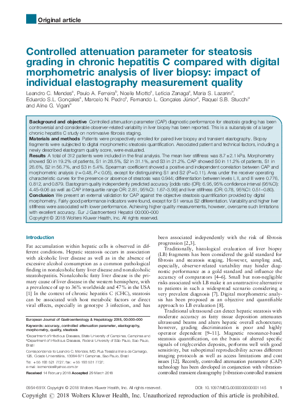 (PDF) CAP and Elastography in Steatosis Grading