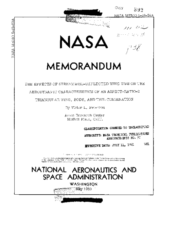 (PDF) The Effects of Streamwise-Deflected Wing Tips on the Aerodynamic ...