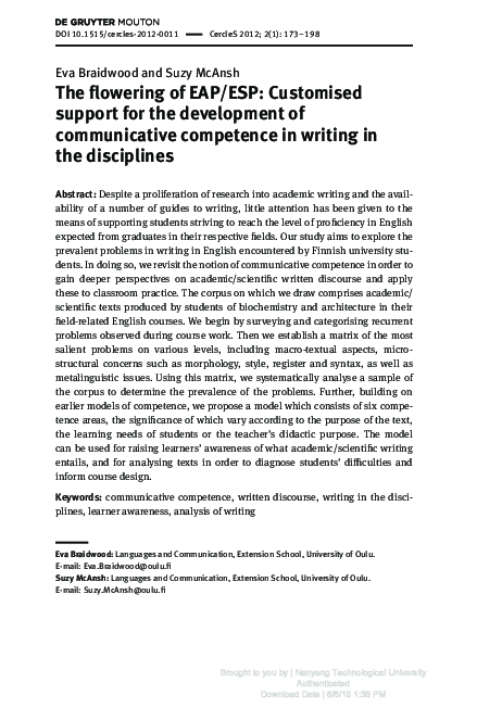 (PDF) The flowering of EAP/ESP: Customised support for the development ...