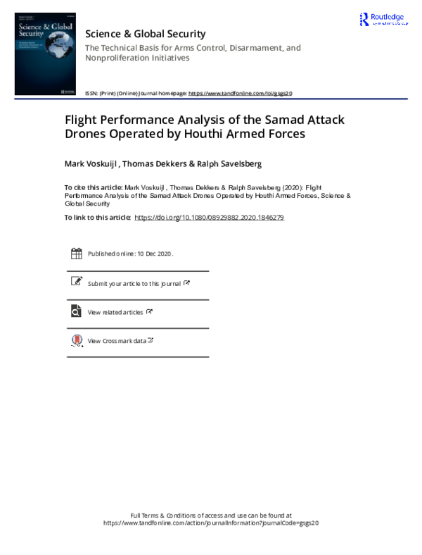(PDF) Flight Performance Analysis of the Samad Attack Drones Operated by Houthi Armed Forces