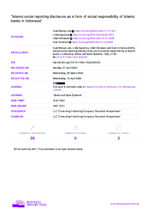 (PDF) Islamic social reporting disclosure as a form of social ...
