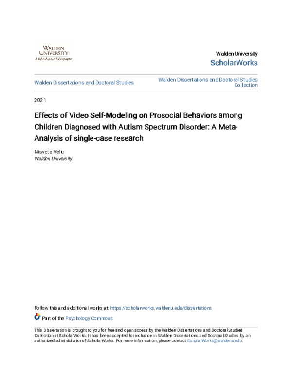 (PDF) Effects of Video Self-Modeling on Prosocial Behaviors among Children Diagnosed with Autism ...