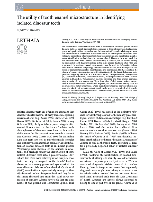 (PDF) The utility of tooth enamel microstructure in identifying ...