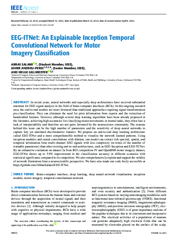 Pdf Eeg Itnet An Explainable Inception Temporal Convolutional