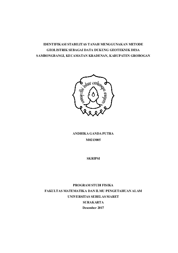 (PDF) Identifikasi Stabilitas Tanah Menggunakan Metode Geolistrik ...