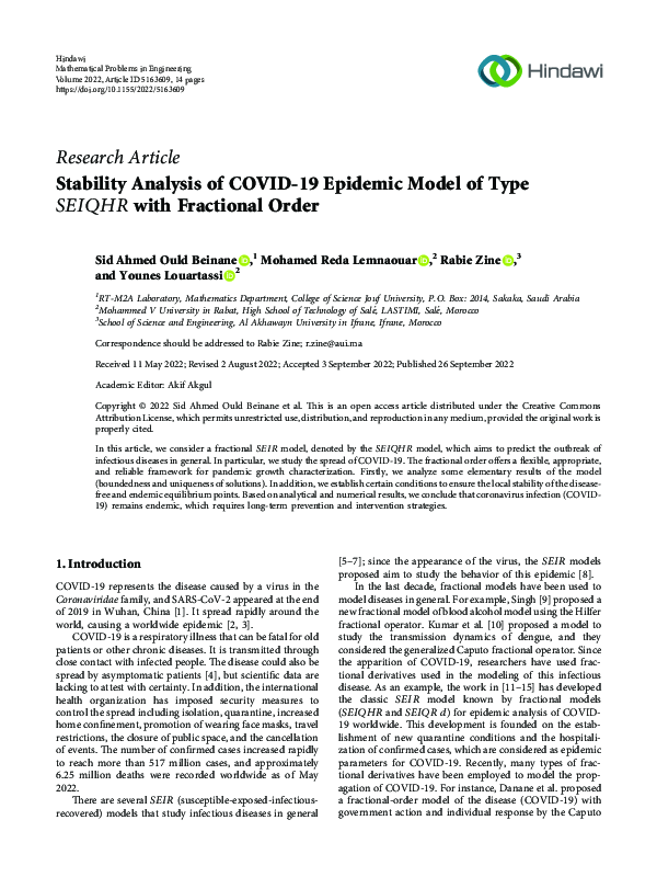(PDF) Stability Analysis of COVID-19 Epidemic Model of Type S E I Q H R ...
