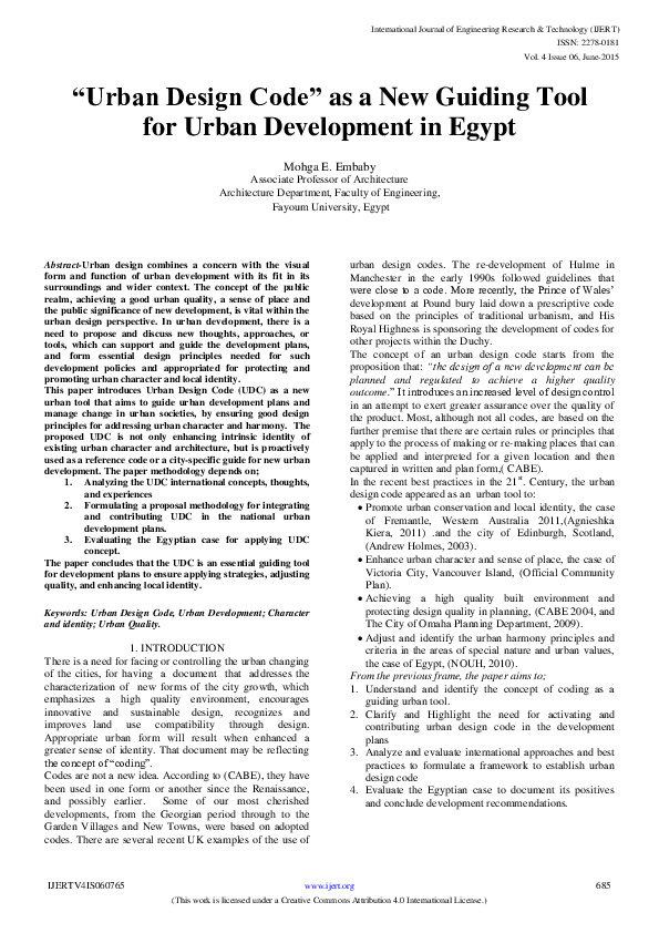 (PDF) “Urban Design Code” as a New Guiding Tool for Urban Development ...