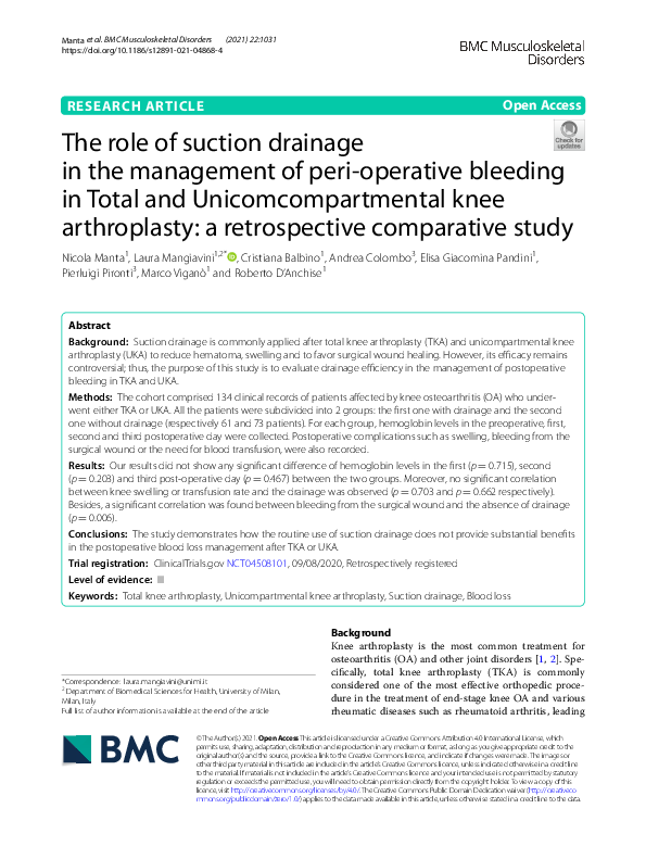 (PDF) The role of suction drainage in the management of peri-operative ...