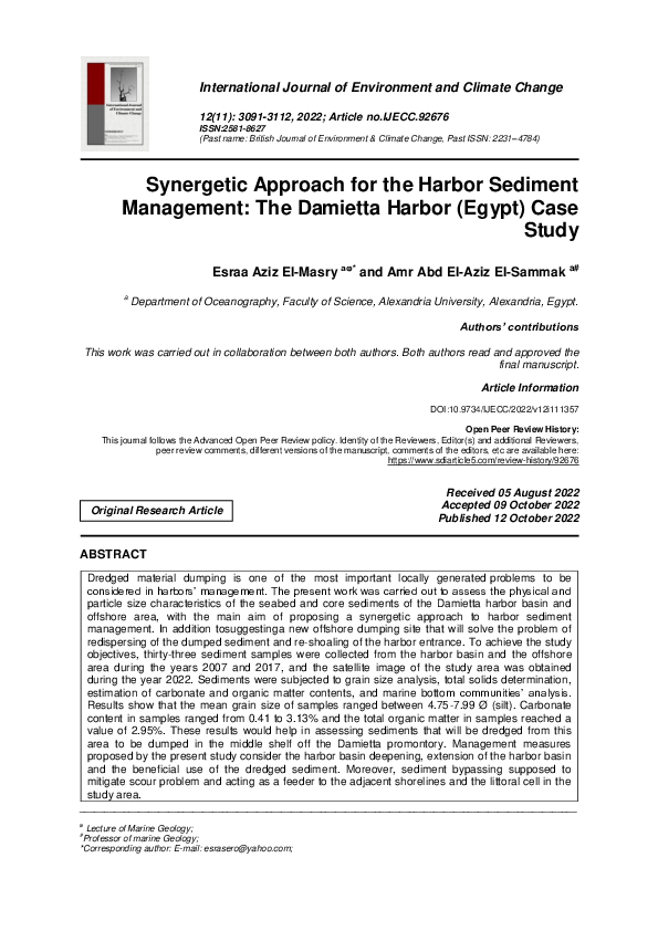 (PDF) Synergetic Approach for the Harbor Sediment Management: The ...