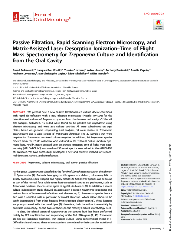 (PDF) Passive Filtration, Rapid Scanning Electron Microscopy, and ...
