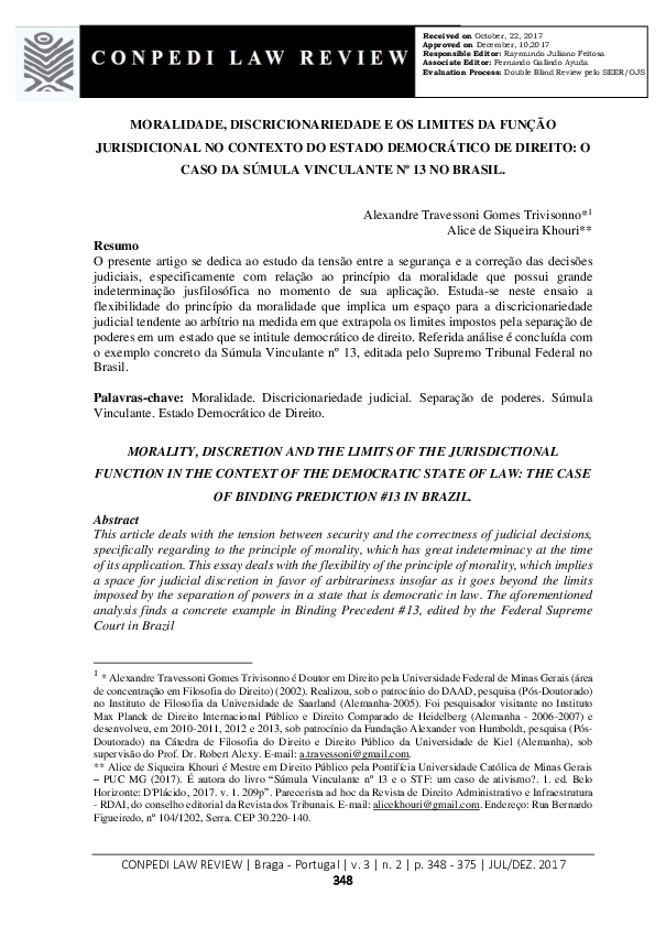 (PDF) Moralidade, discricionariedade e os limites da função ...