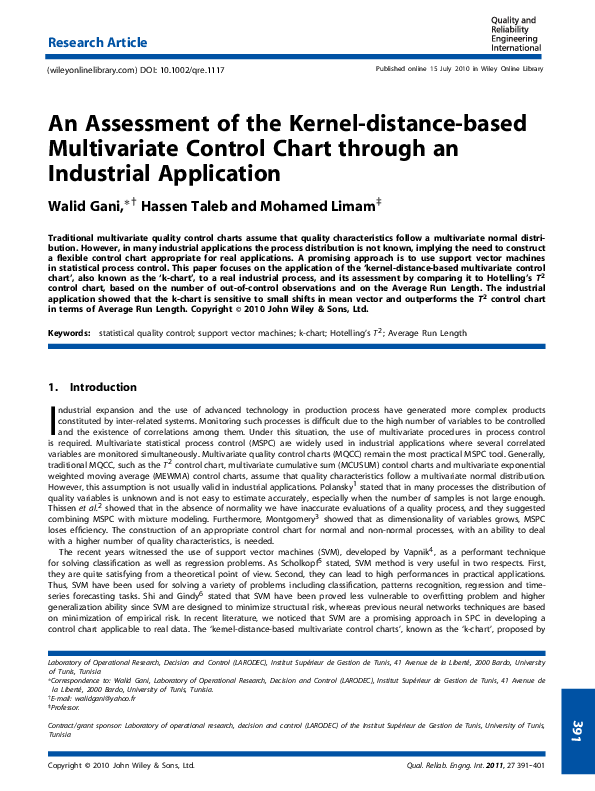 (PDF) An assessment of the kernel-distance-based multivariate control chart through an ...