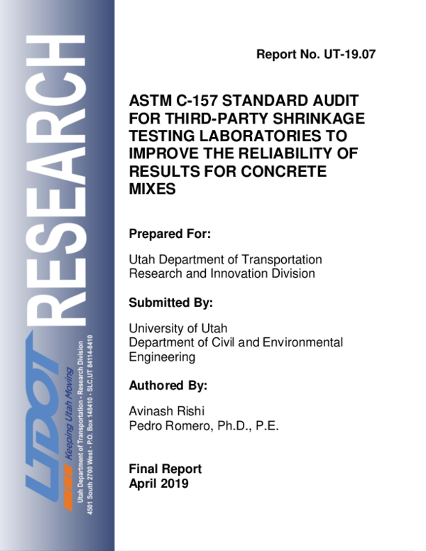 (PDF) Astm C-157 Standard Audit for Third-Party Shrinkage Testing ...