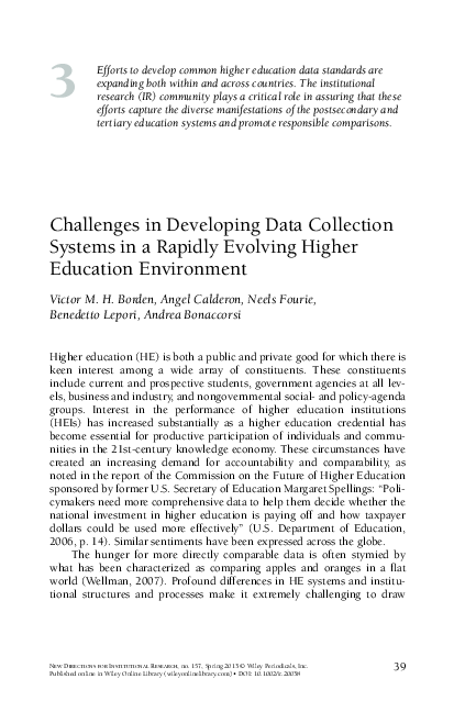(PDF) Challenges in Developing Data Collection Systems in a Rapidly ...
