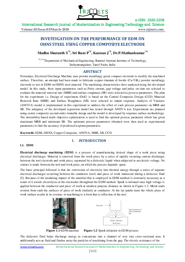 (PDF) investigation-on-the-performance-of-EDM-on-OHNS-steel-using-copper-composite-electrode (1 ...
