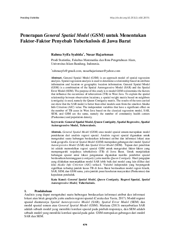 (PDF) Penerapan General Spatial Model (GSM) untuk Menentukan Faktor ...