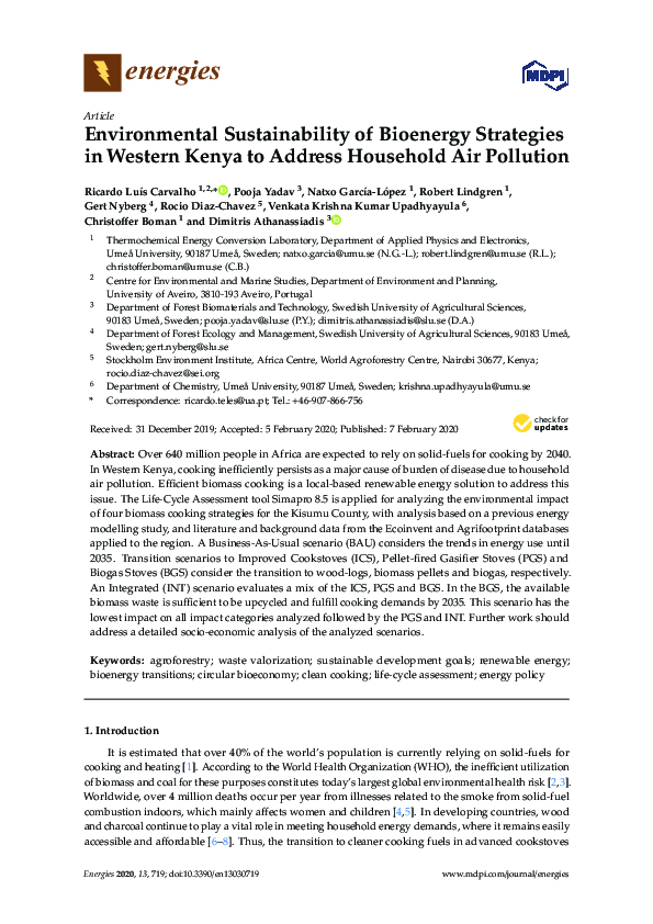 (PDF) Environmental Sustainability of Bioenergy Strategies in Western ...