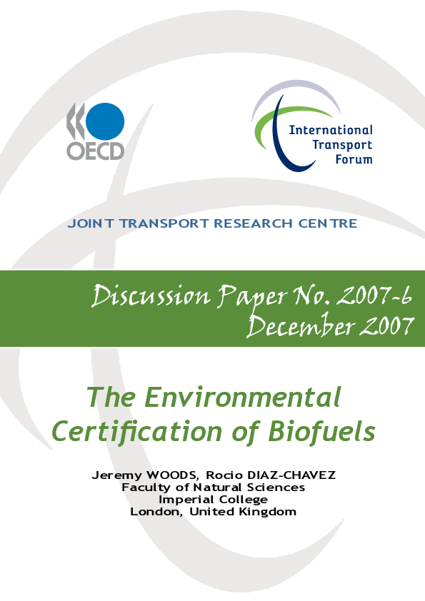 (PDF) The environmental certification of biofuels