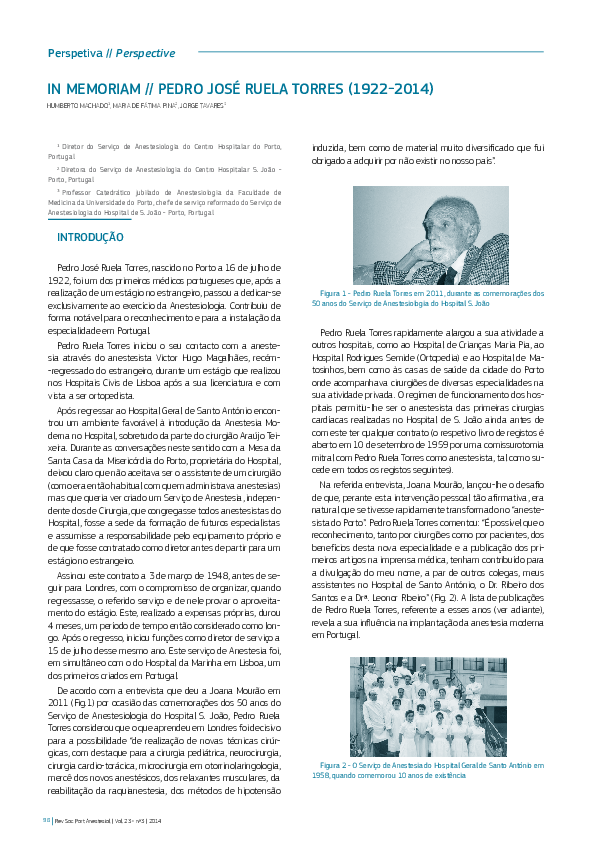(PDF) In Memoriam // Pedro José Ruela Torres (1922-2014) | Humberto ...