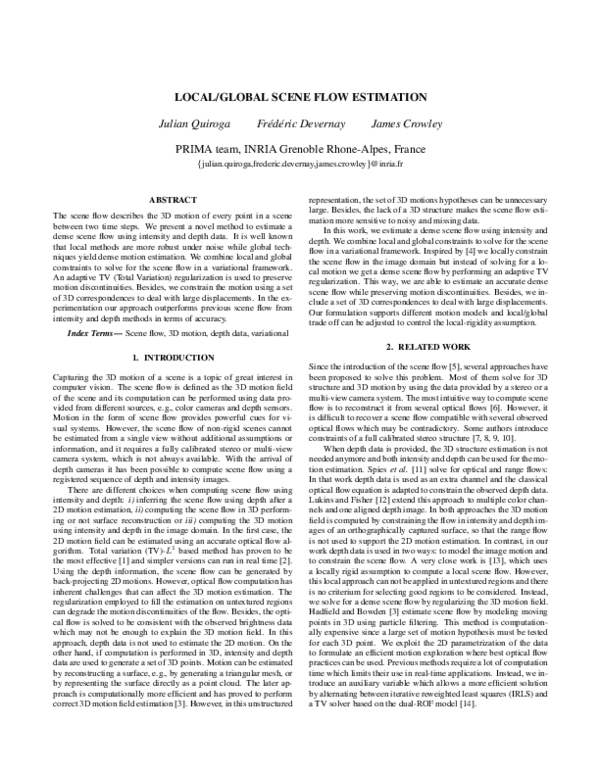 (PDF) Local/global scene flow estimation