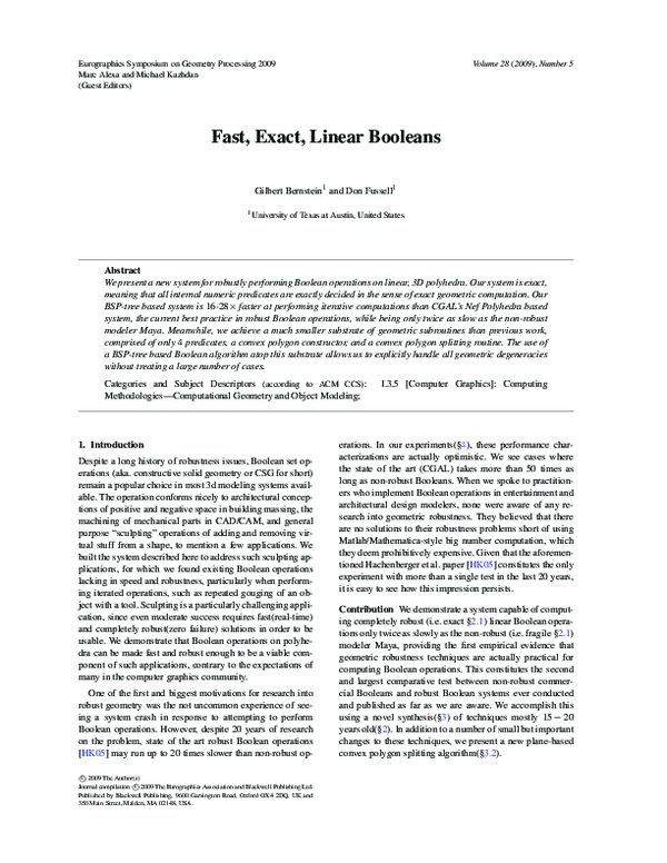 (PDF) Fast, Exact, Linear Booleans