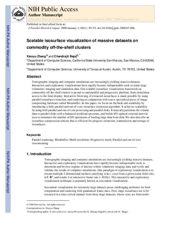 Pdf Scalable Isosurface Visualization Of Massive Datasets On