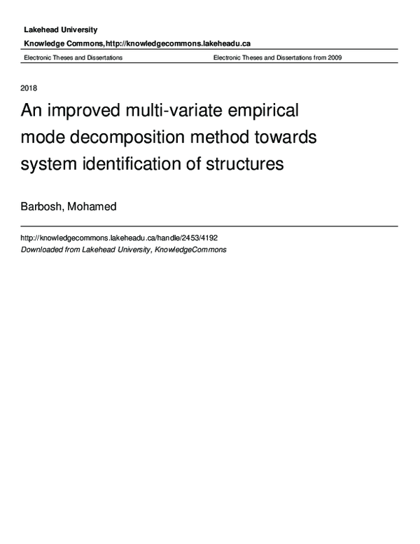 (PDF) An improved multi-variate empirical mode decomposition method towards system ...