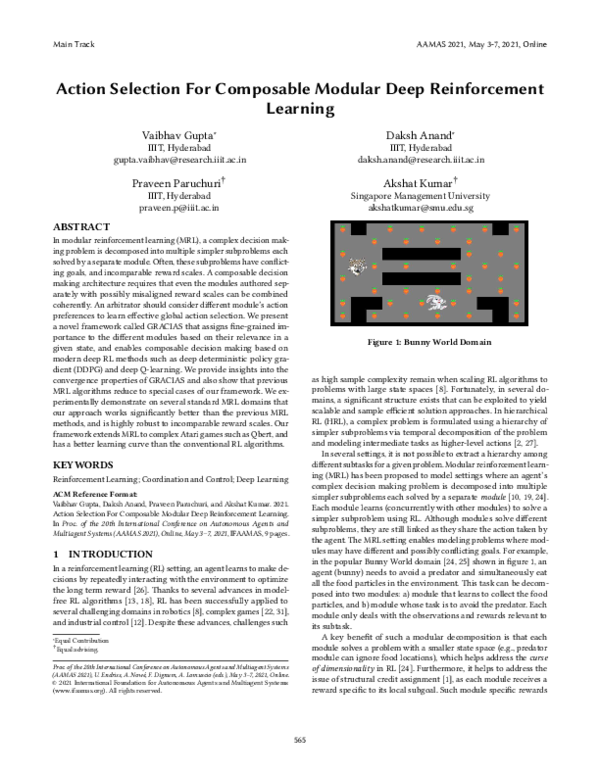 (PDF) Action Selection for Composable Modular Deep Reinforcement Learning