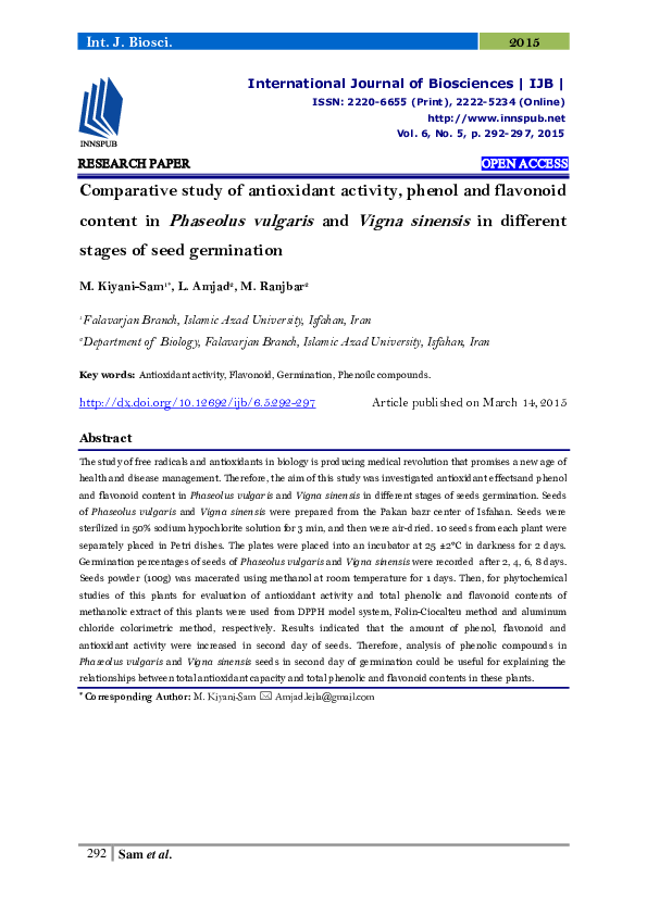 (PDF) Comparative study of antioxidant activity, phenol and flavonoid ...