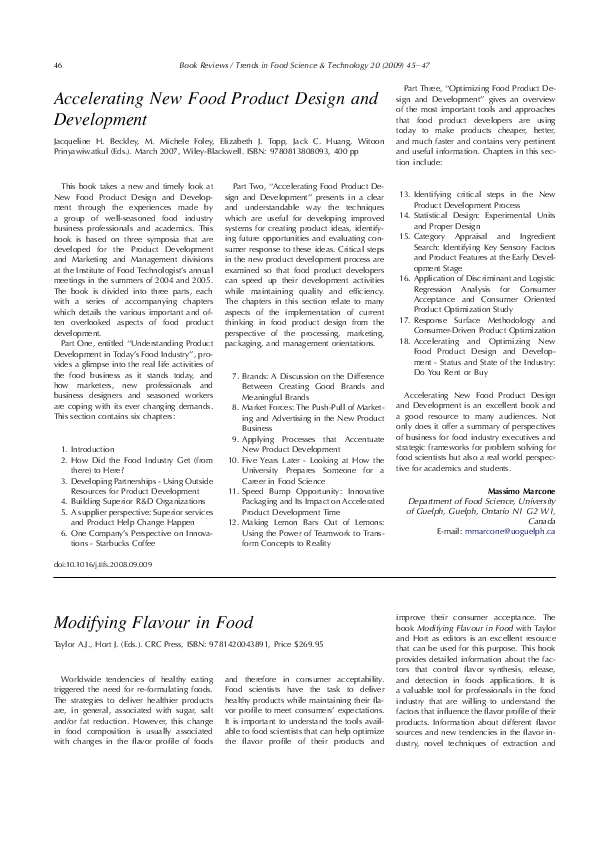 (PDF) Accelerating New Food Product Design and Development