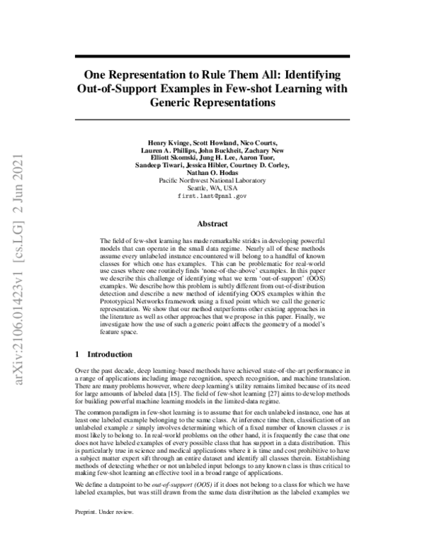 (PDF) One Representation to Rule Them All: Identifying Out-of-Support ...