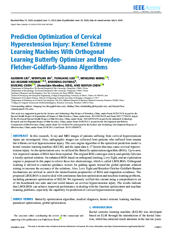 (PDF) Prediction Optimization of Cervical Hyperextension Injury: Kernel Extreme Learning ...