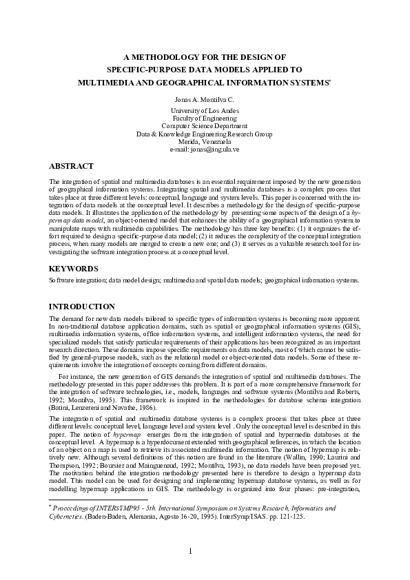 (PDF) 1 a Methodology for the Design of Specific-Purpose Data Models Applied to Multimedia and ...