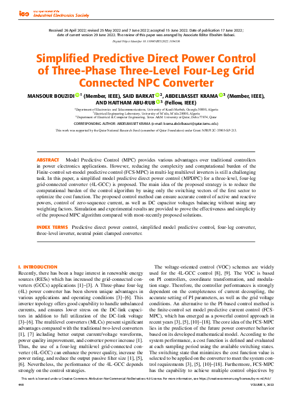 (PDF) Simplified Predictive Direct Power Control of Three-Phase Three ...