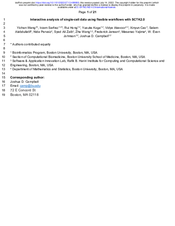 (PDF) Interactive analysis of single-cell data using flexible workflows ...