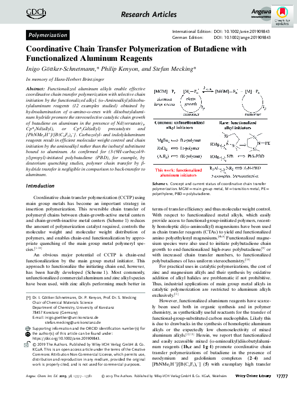 (PDF) Coordinative Chain Transfer Polymerization of Butadiene with ...