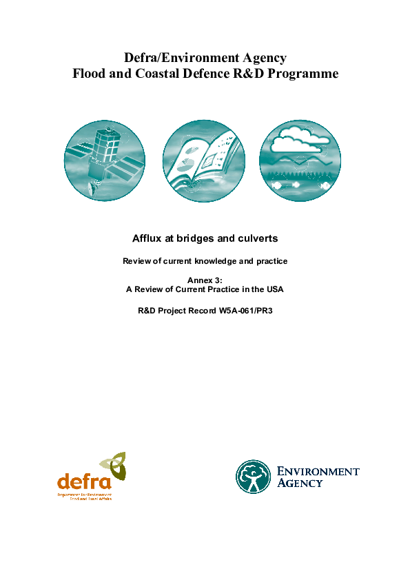 (PDF) Afflux at bridges and culverts : review of current knowledge and practice : annex 3 : a ...