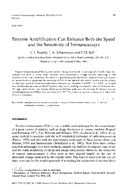 (PDF) Enzyme amplification can enhance both the speed and the ...