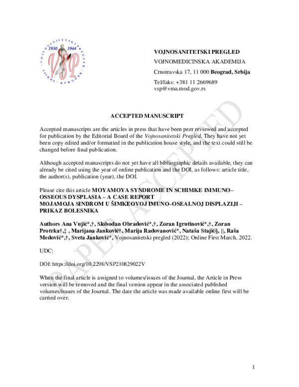 (PDF) Moyamoya syndrome in Schimke immuno-osseous dysplasia: A case report