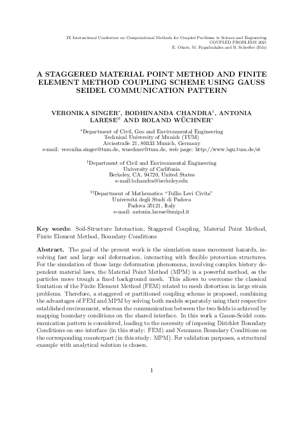 Pdf A Staggered Coupling Scheme Of The Material Point Method And The Finite Element Method