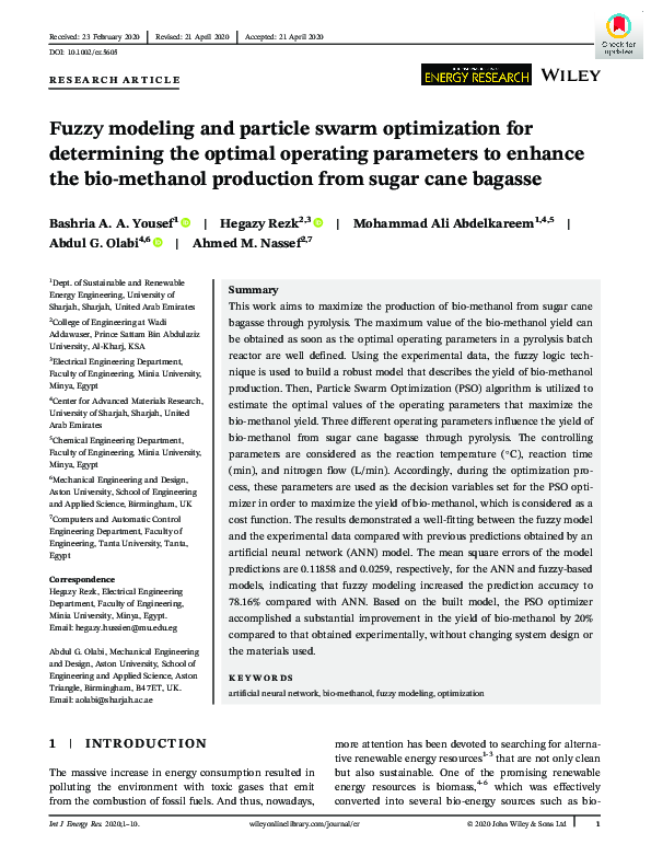 Pdf Fuzzy Modeling And Particle Swarm Optimization For Determining The Optimal Operating