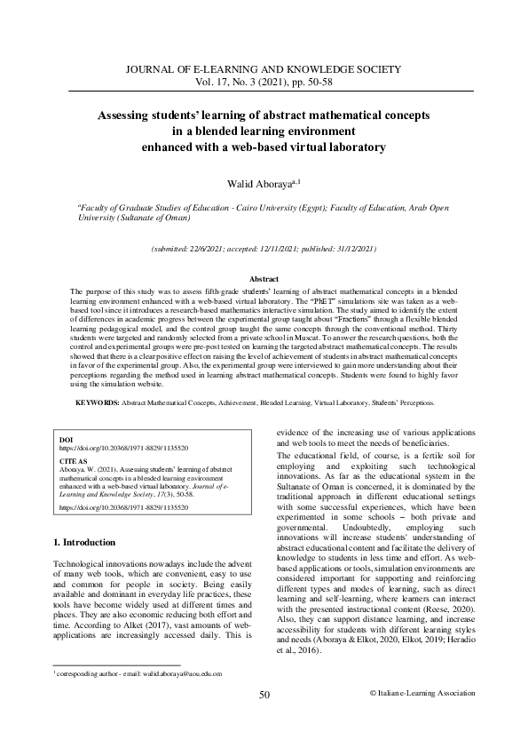 (PDF) Assessing students' learning of abstract mathematical concepts in ...