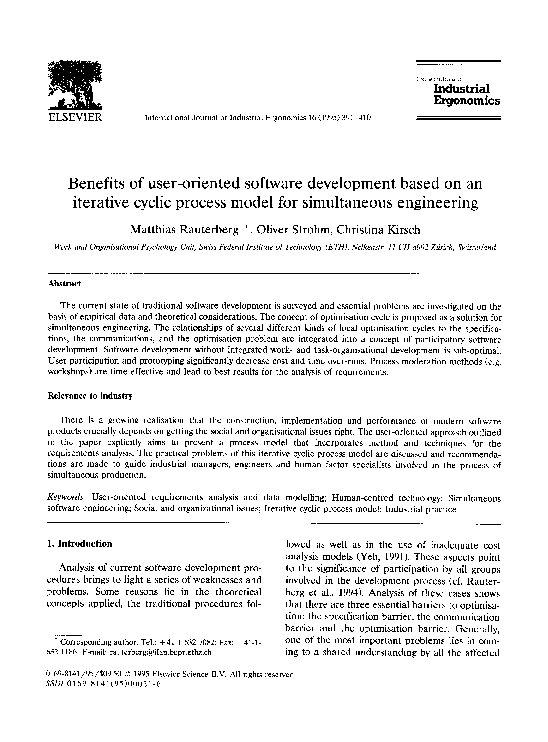 (PDF) Benefits of user-oriented software development based on an iterative cyclic process model ...