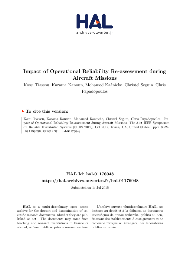 (PDF) Impact of Operational Reliability Re-assessment during Aircraft Missions